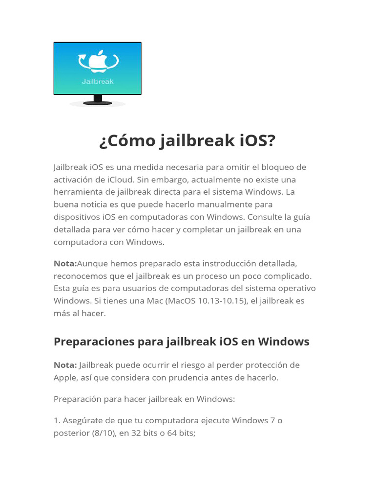Cómo Jailbreak iOS | PDF | Ios | Apple Inc.