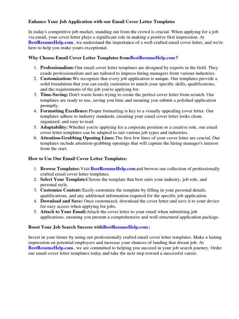 Email Cover Letter Template For Job Application | PDF | Résumé | Business