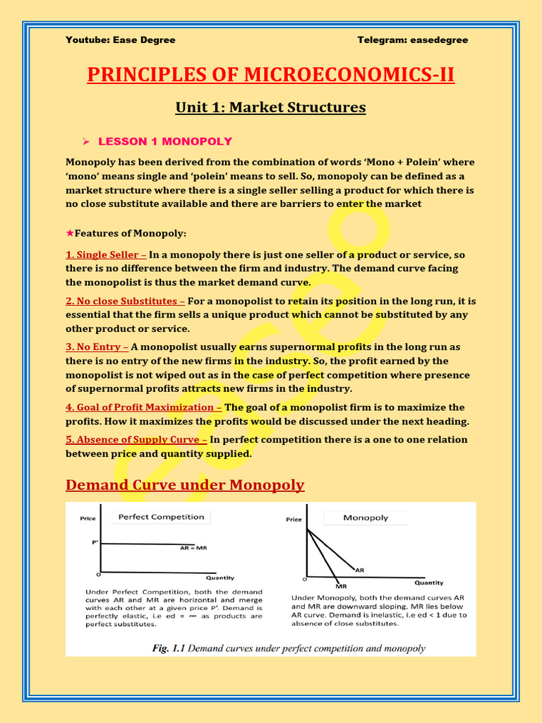 Principles of Microeconomics 2 All Units One Shot Notes by Ease ...