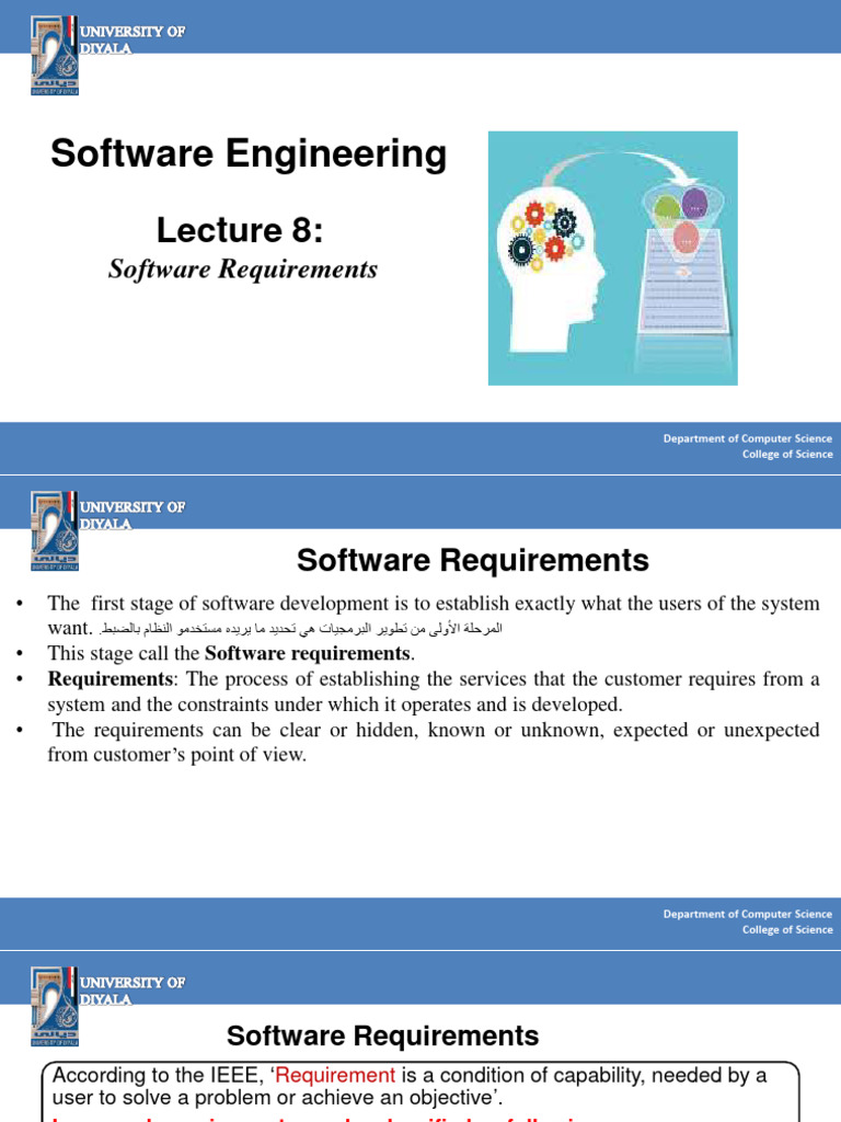 Lecture 8 Software Requirements For Software Engineering | PDF | System ...