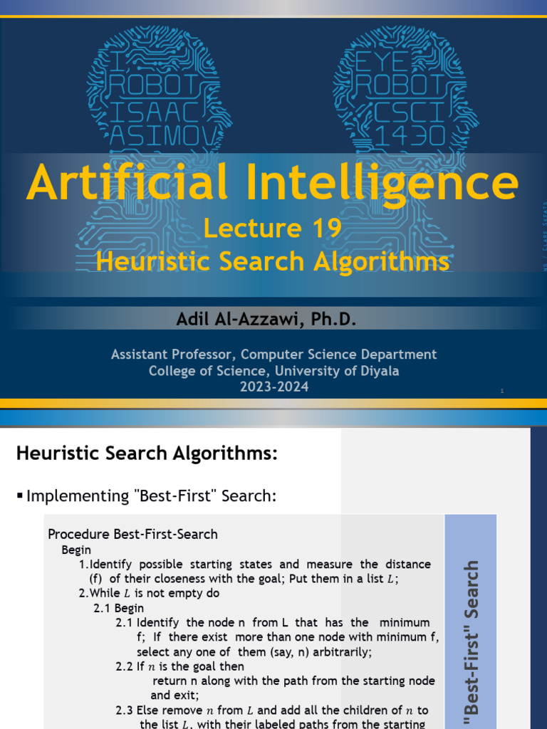 19-Lecture 19 - Hurestic Search - Algorithms | PDF | Algorithms And Data Structures ...