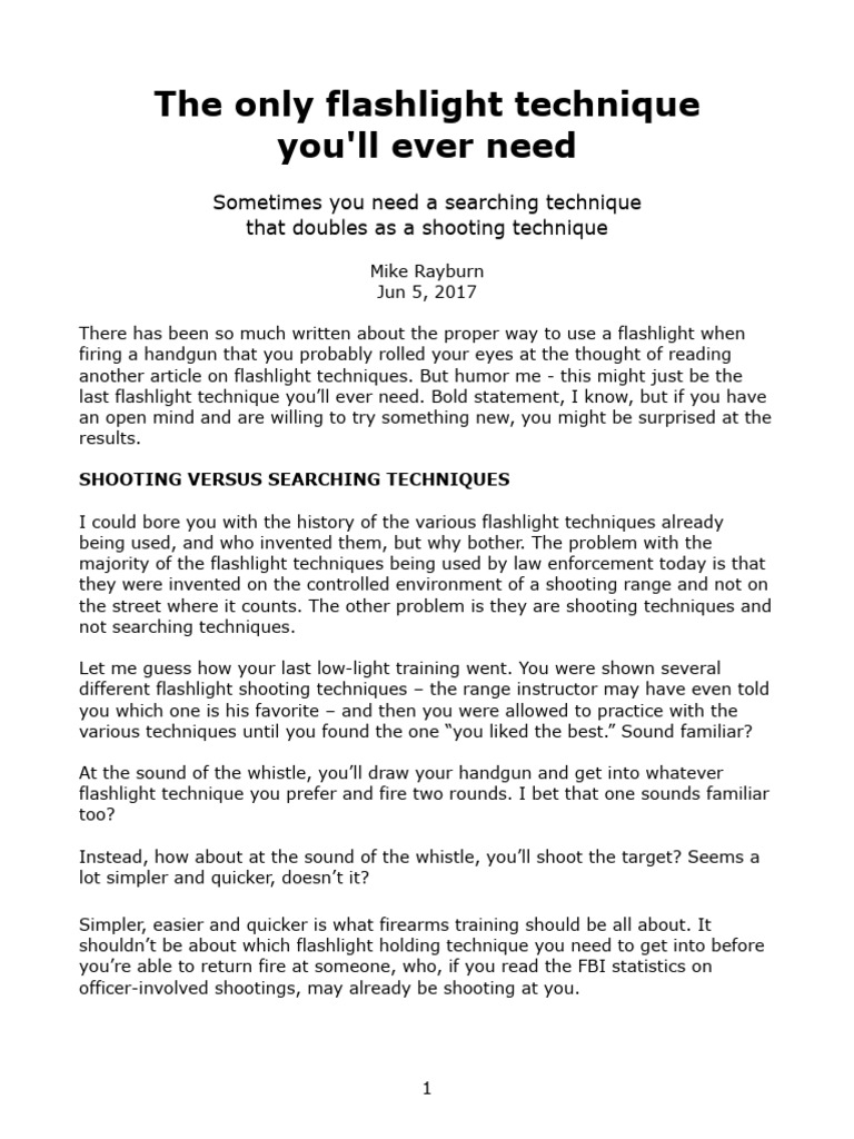 The Only Flashlight Technique You Will Ever Need - Rayburn (Mike ...