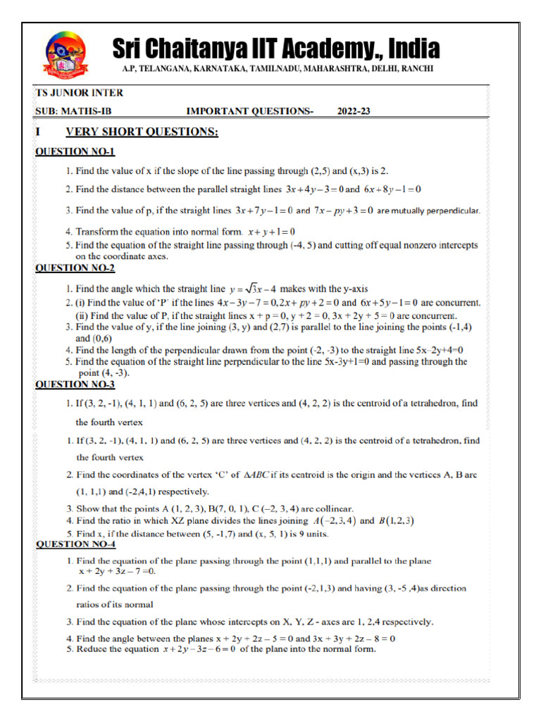 TS JR Maths-1b Important Questions 1 | PDF | Area | Circle