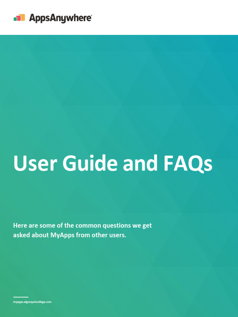 MyApps User Guide and FAQs | PDF | Application Software | Installation (Computer Programs)
