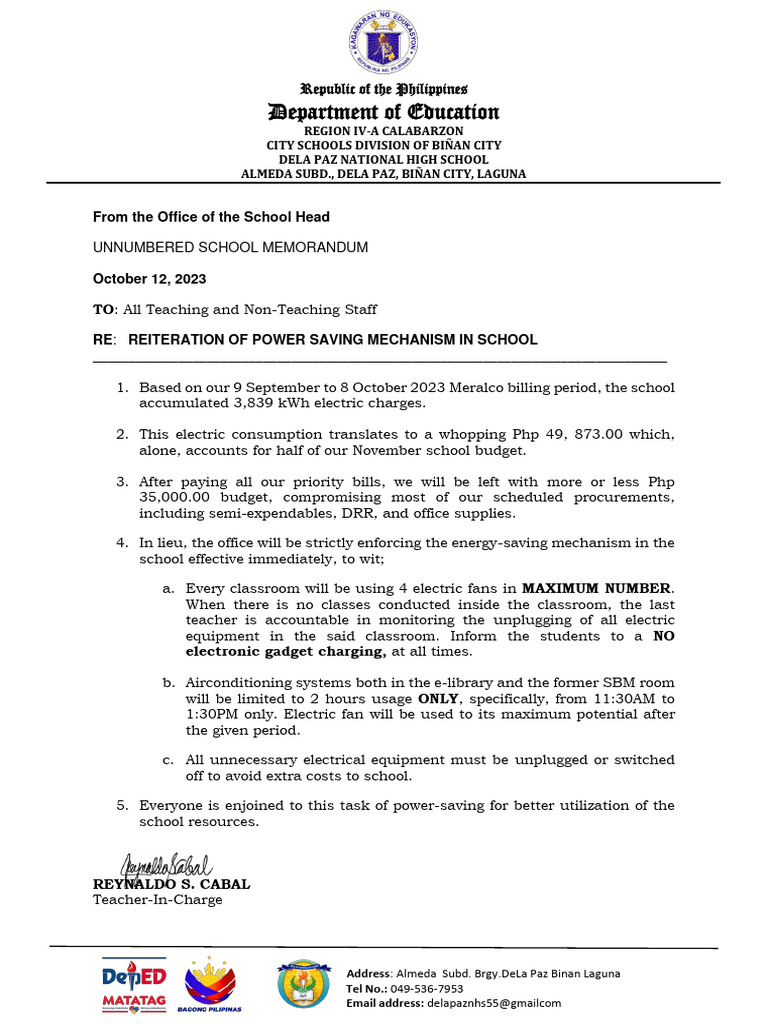 Power Saving Memo | PDF | Technology & Engineering Power Saving Memo | PDF | Technology & Engineering