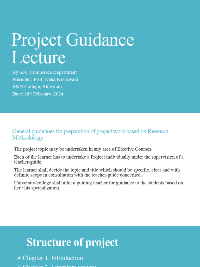 Project Guidance Lecture | PDF