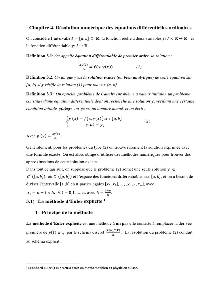 Chapter 4 Numerical Solutions Of Cauchy Problem Pdf