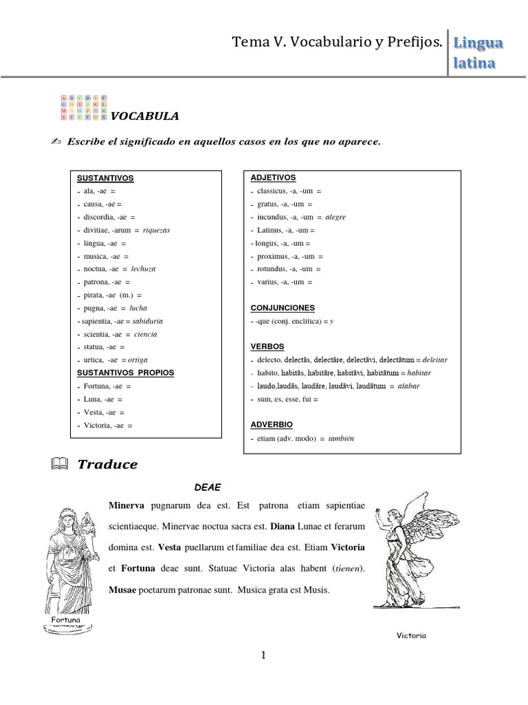 TEMA V Vocabulario y Prefijos | PDF | Morfología | Idiomas