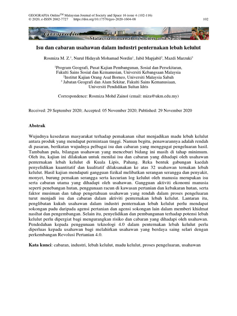 Isu Dan Cabaran Usahawan Dalam Industri Penternakan Lebah Kelulut | PDF