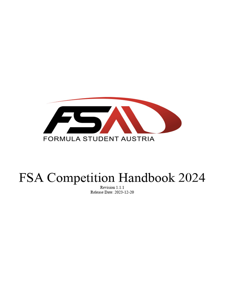 FSA Competition Handbook 2024 Version 1.1.1 | PDF