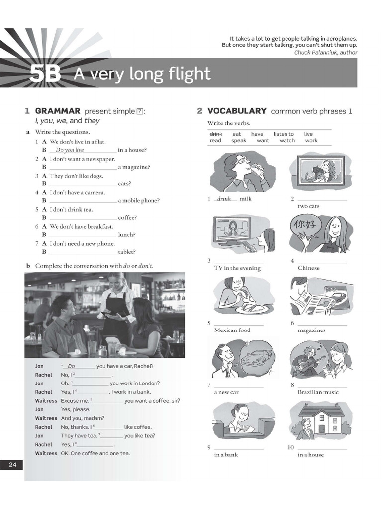 English File Beginner 5B Workbook | PDF