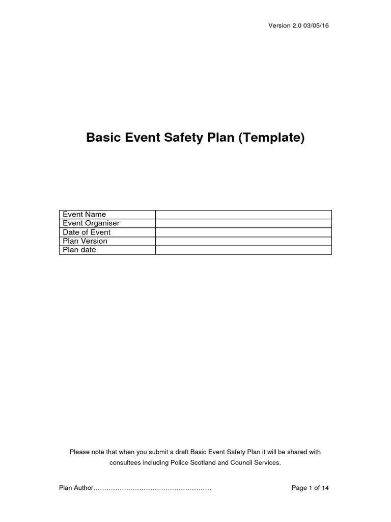 Eventdocument3 Basiceventsafetyplantemplate20160503 | PDF | Injury | Risk