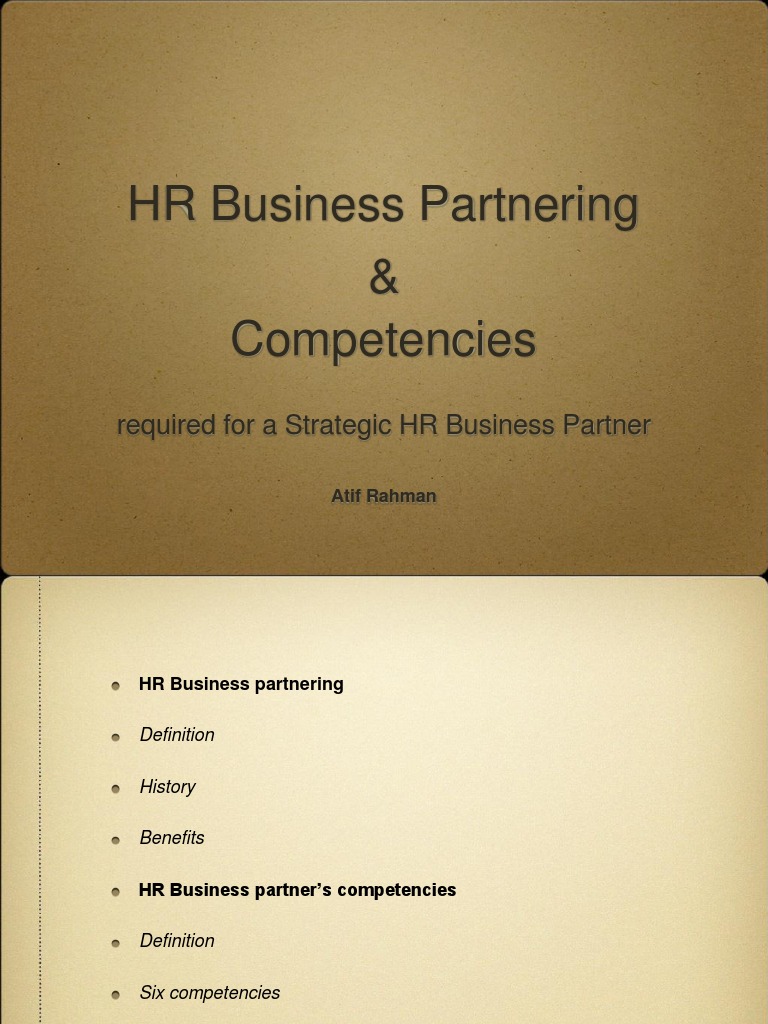 HR Business Partnering by Atif | PDF | Human Resources | Business