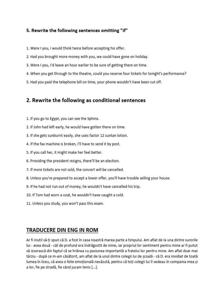 Conditional Sentences Guide | PDF