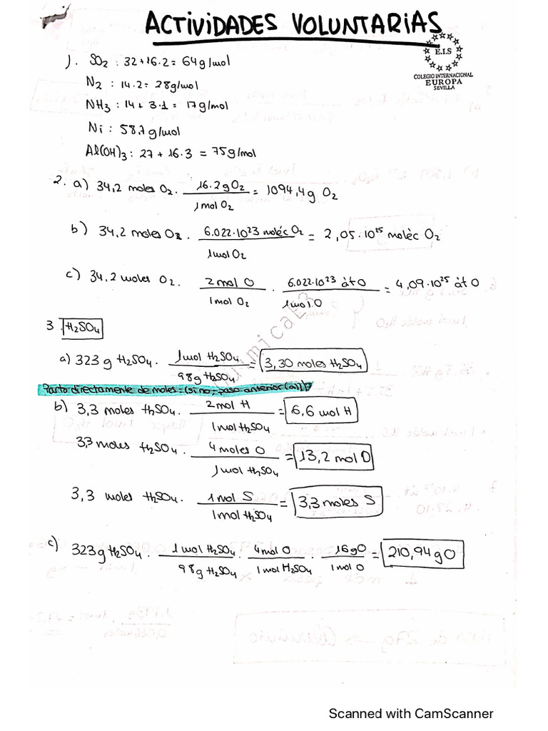 Soluciones Actividades Voluntarias Tema 4 Quimica | PDF