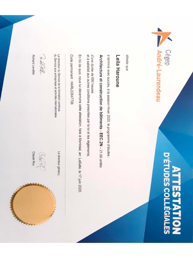 Attestation Aec | PDF