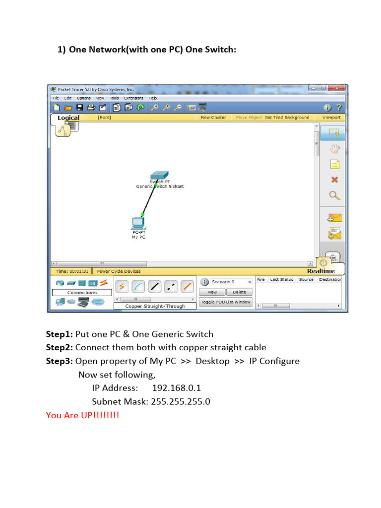 Network Setup Guide: PCs, Switches, Routers | PDF | Router (Computing) | Ip Address