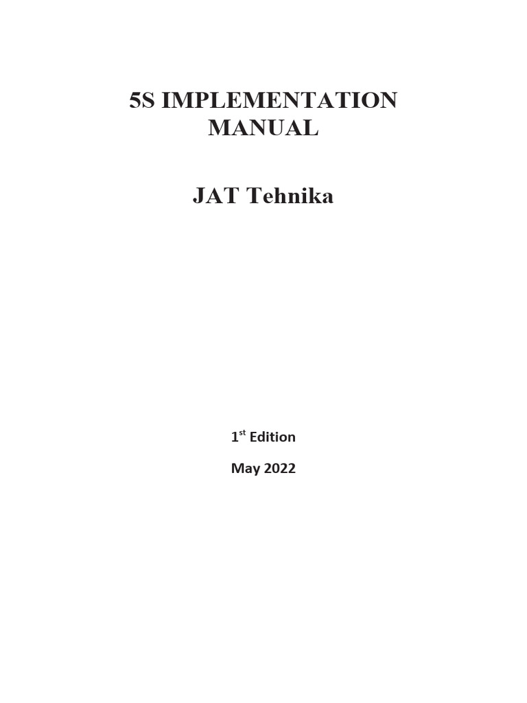 5s Implementation Manual | PDF | Waste Management | Goal