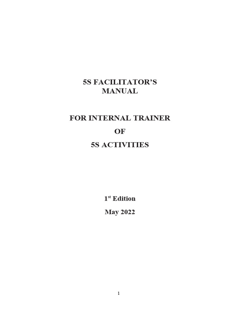 Facilitators Manual 5s | Download Free PDF | Facilitator | Knowledge