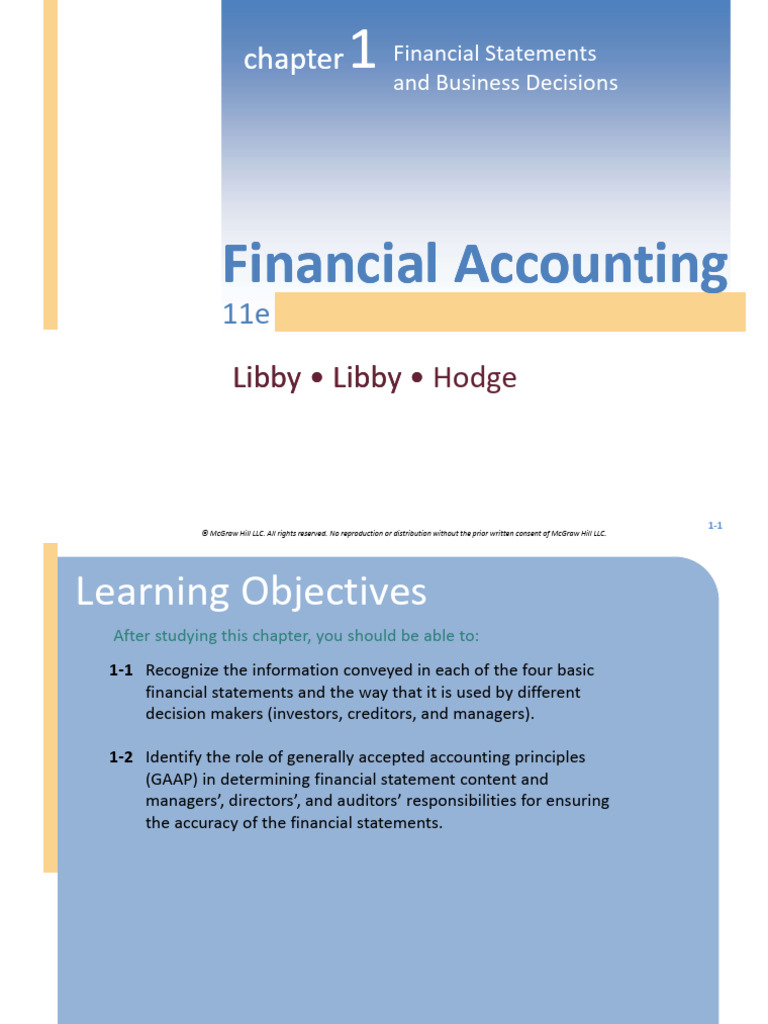 Libby - 11e - Chap001 - PPT Print | PDF | Balance Sheet | Generally Accepted Accounting ...