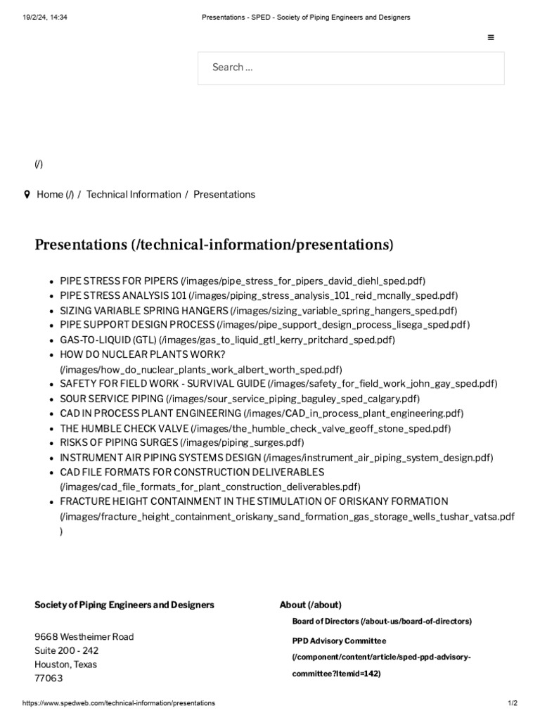 Presentations - SPED - Society of Piping Engineers and Designers | PDF ...