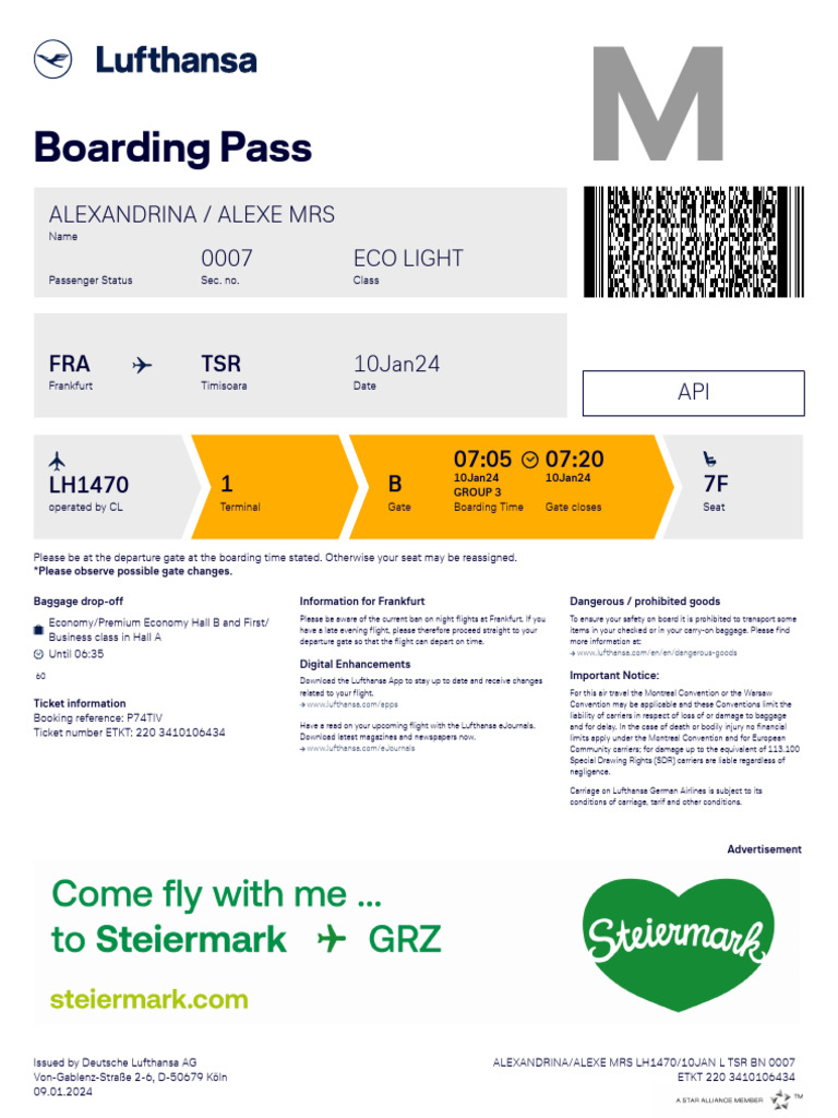 Boarding Pass | PDF | Baggage | Aviation