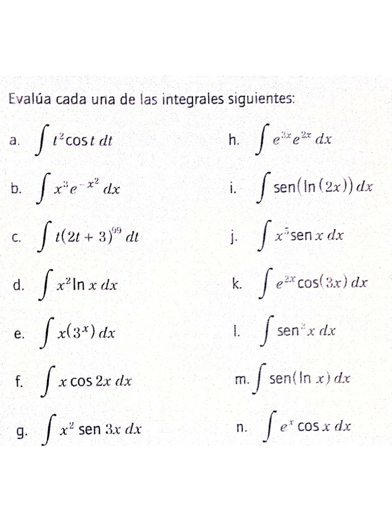 Taller de Integrales | PDF