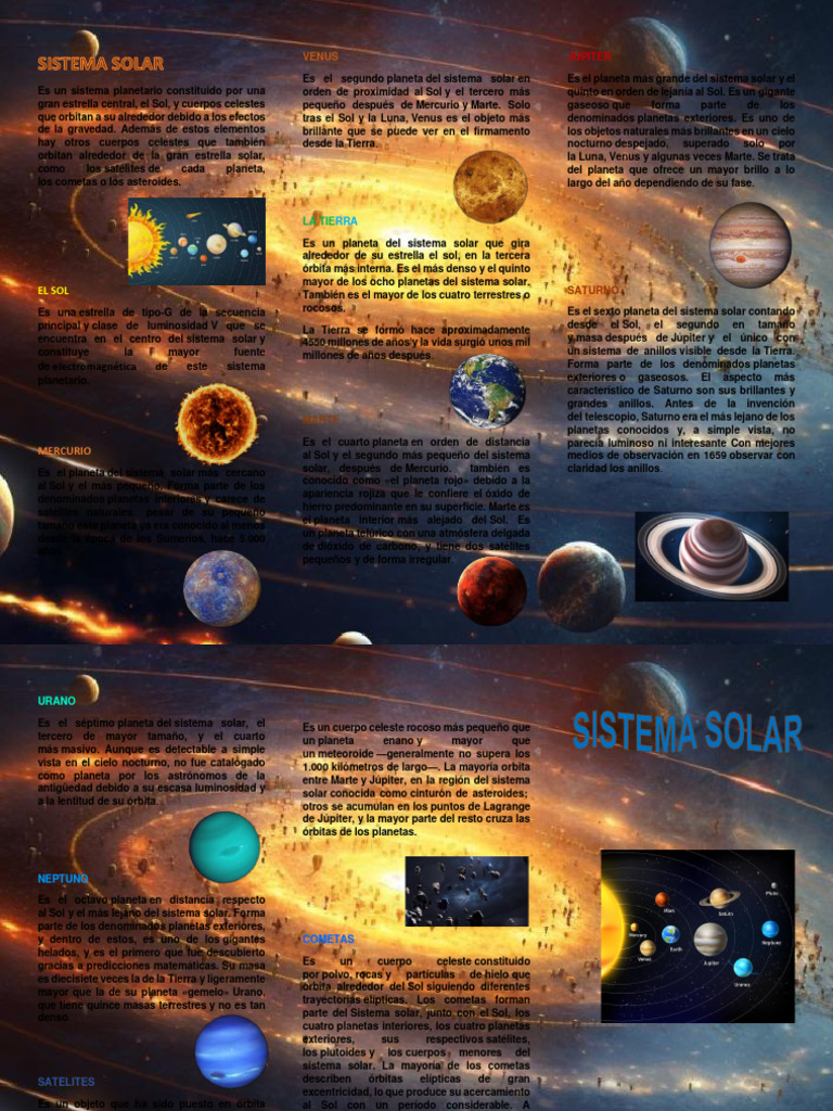 Sistema Solar Triptico | PDF | Planetas | Sistema solar