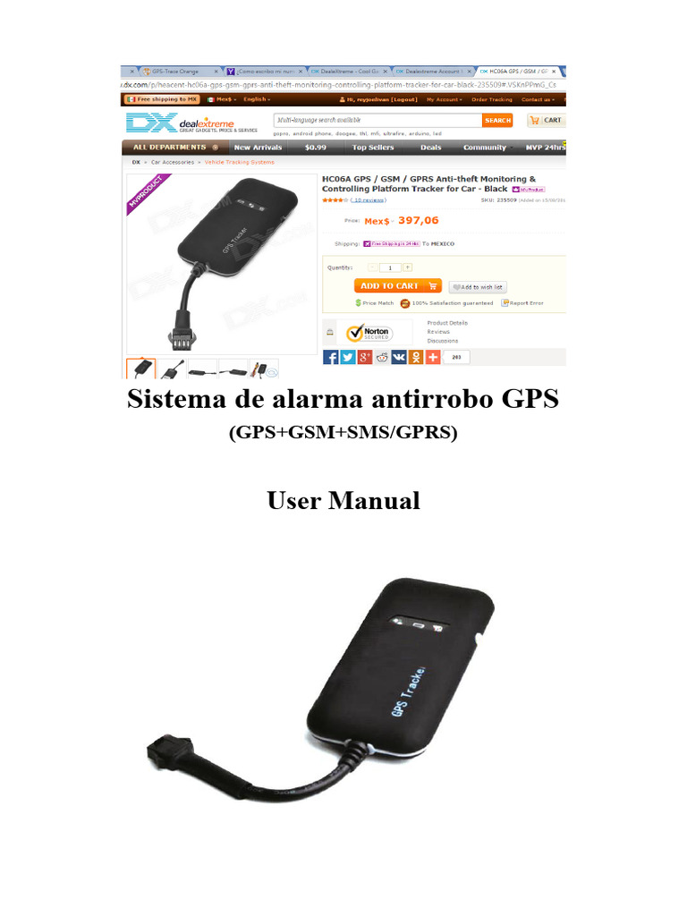 Vehicle GPS Tracker User Manual Español | PDF | paquete general de ...