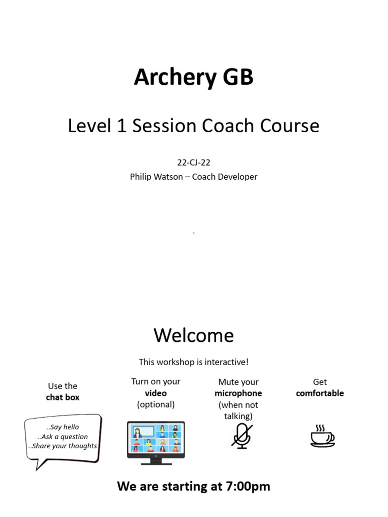 Archery - Starting Your Coaching Journey (Session-1) | PDF | Learning | Mentorship