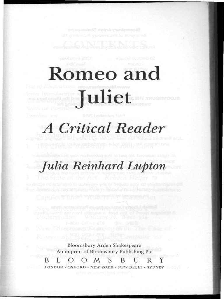 Romeo and Juliet The Critical Backstory | PDF | Romeo And Juliet ...