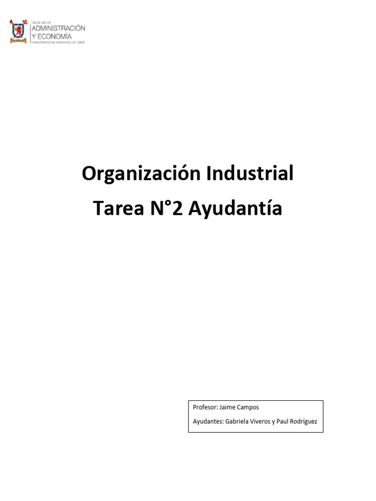 Pauta Tarea 2 2 457960 | PDF | Monopolio | Mercado (economía)