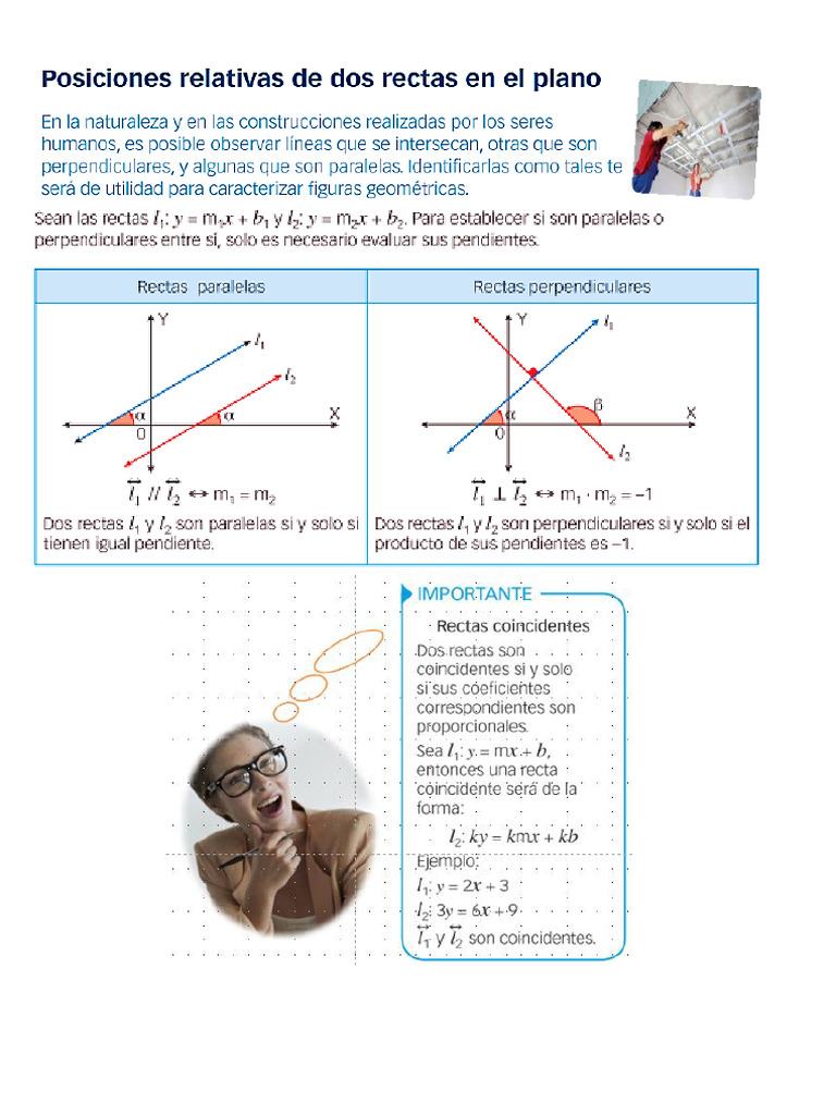 4° M 3B U8 S1 POSICIONES RELATIVAS DE LA RECTA Est | PDF