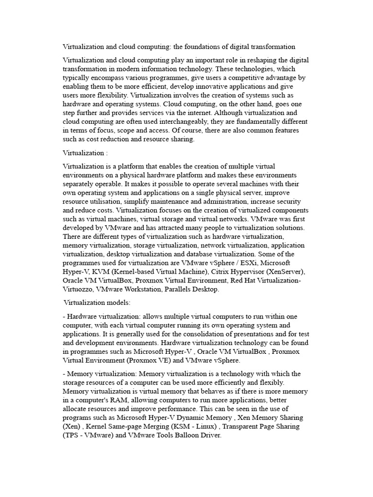 Hardware vs. Software Virtualization | PDF
