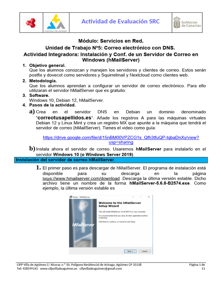AE Servidor Correo Hmailserver | PDF | Mi sql | Servidor (Computación)
