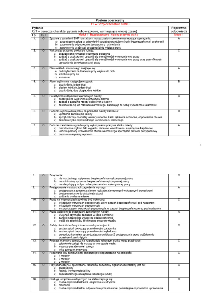 F3 P2 Bezpieczeństwo Statku | PDF