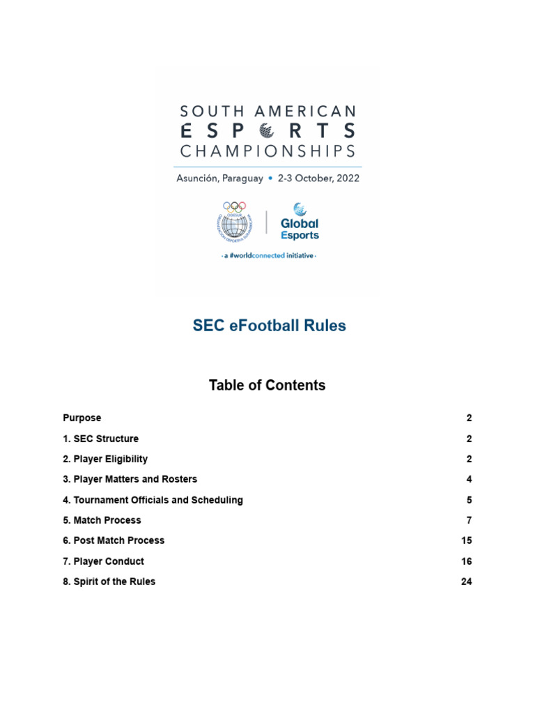 SEC eFootball Tournament Guide | PDF | Conflict Of Interest | Nationality