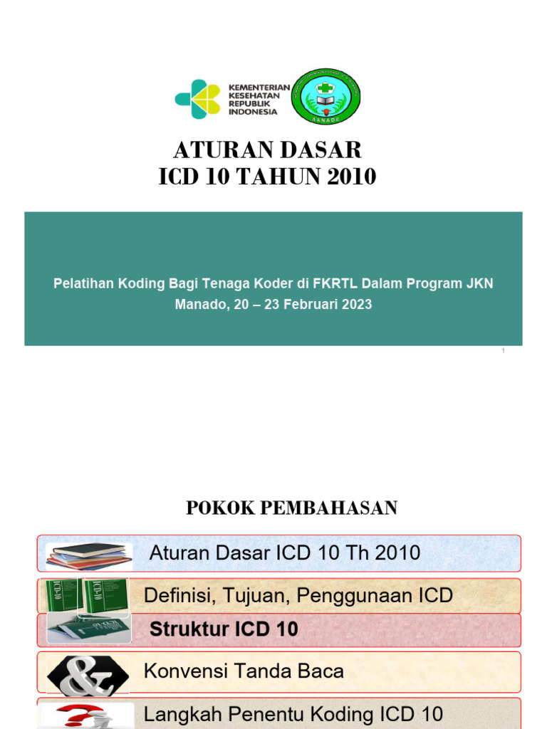 Kodifikasi Penyakit Dengan Masalah Kesehatan Lainnya Sesaui Dengan Icd 10 Tahun 2010 | PDF