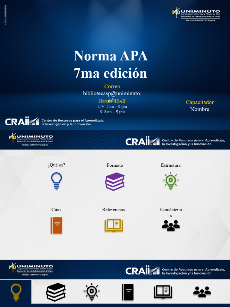 Normas APA 7ma Edición Uniminuto | PDF | Estilo apa | Comillas