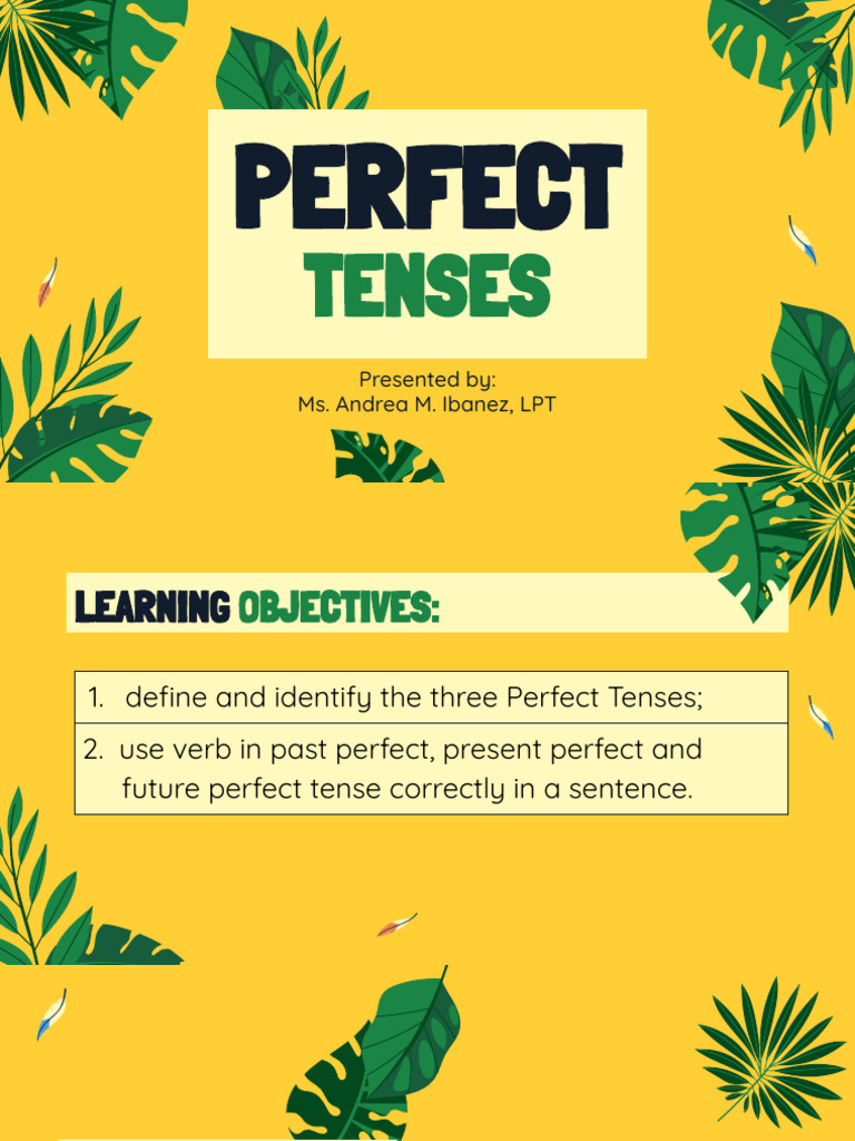 PERFECT TENSES | PDF