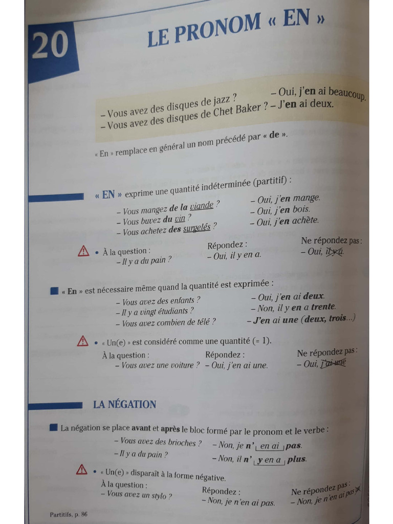 Le Pronom EN | PDF