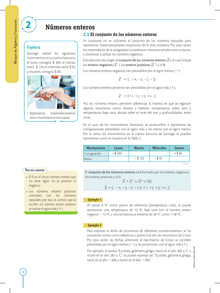 Números enteros y su aplicación diaria | PDF | Entero | Números