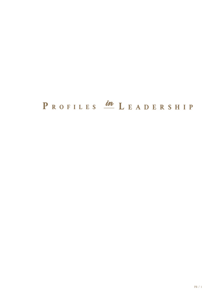 Profiles in Leadership Updated July 2023 | PDF | Director Of Central ...