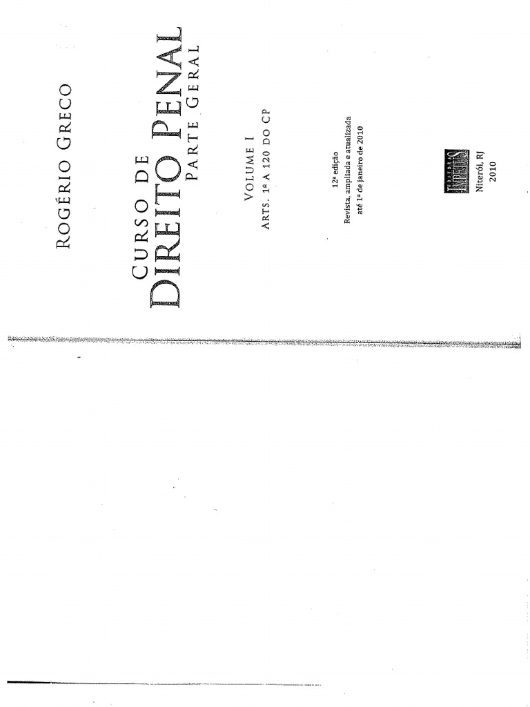 Curso de Direito Penal Parte Geral Rogério Greco v-1 | PDF