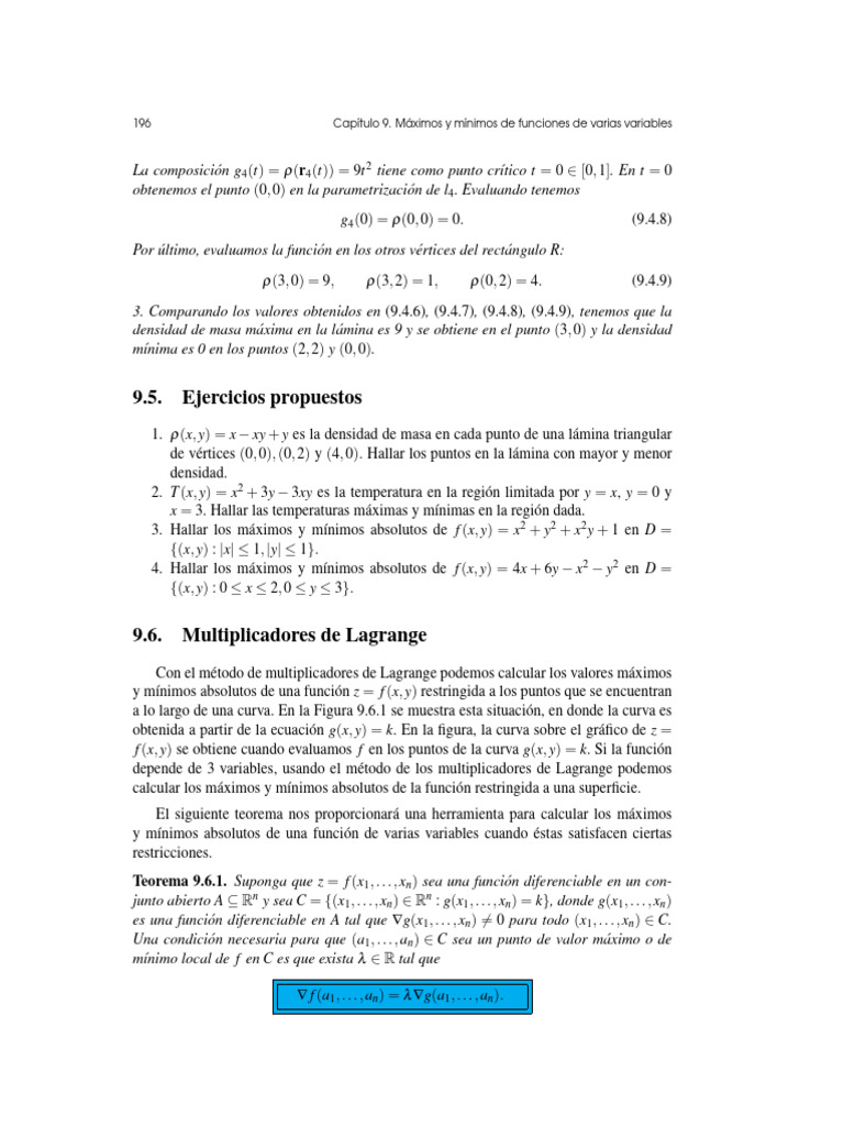 Máximos y Mínimos en Funciones Multivariables | PDF