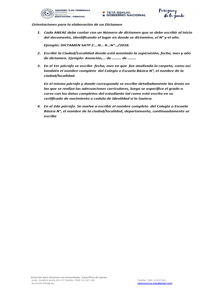 Guía para Elaborar un Dictamen Escolar | PDF | Evaluación | Plan de ...