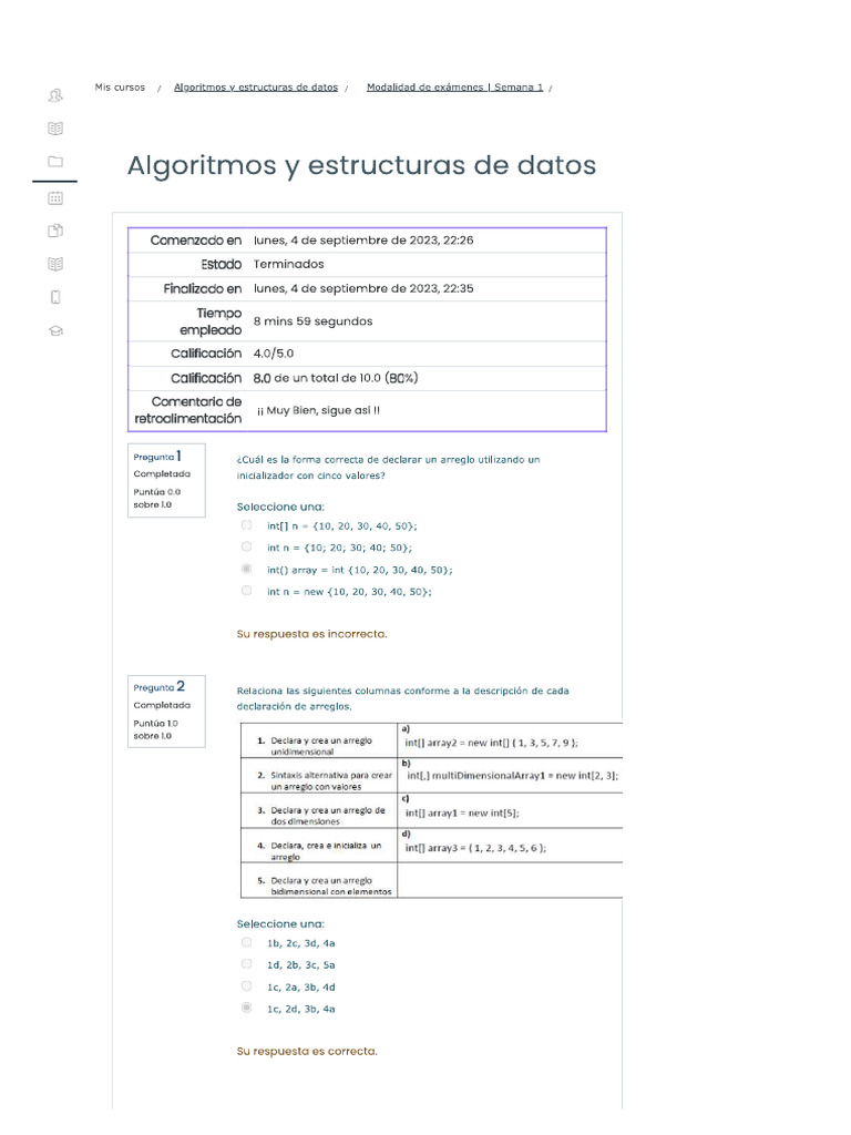 Algoritmos Y Estructuras De Datos Semana 1 Pdf