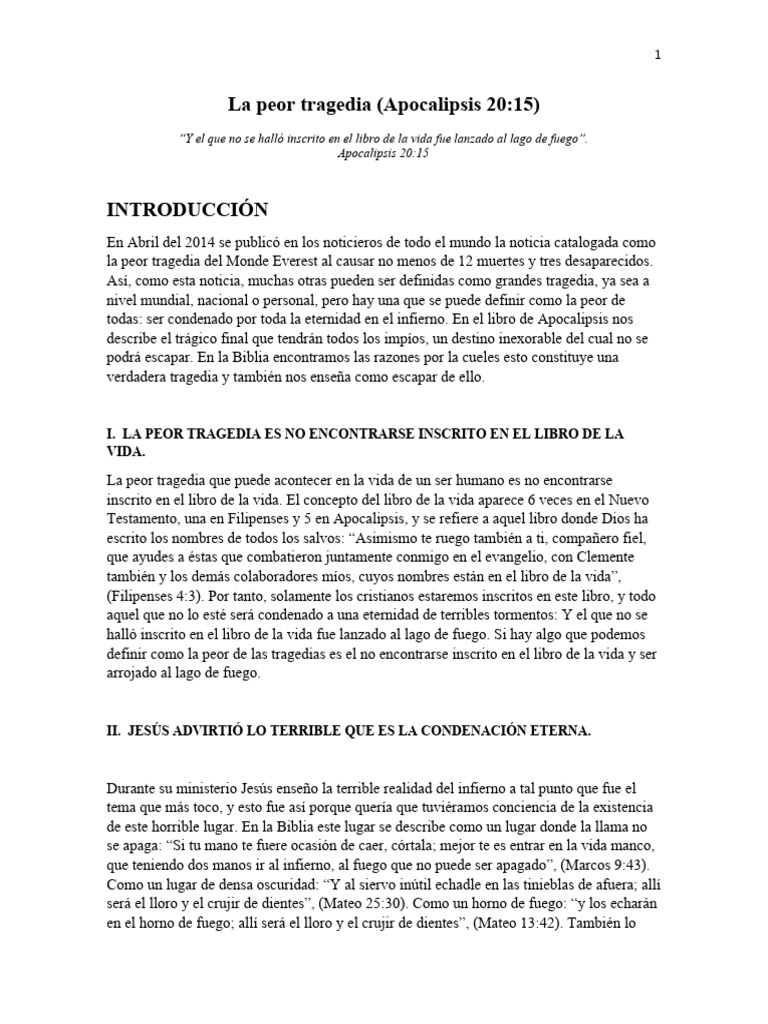 La Peor Tragedia | PDF | Infierno | Abrahán