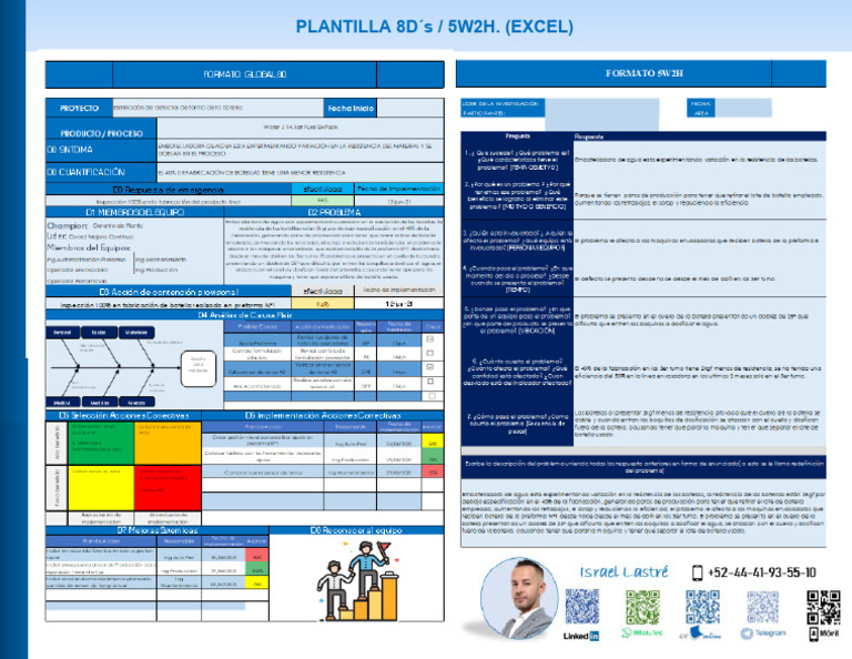 PLANTILLA 8D S 5W2H. (EXCEL) | PDF