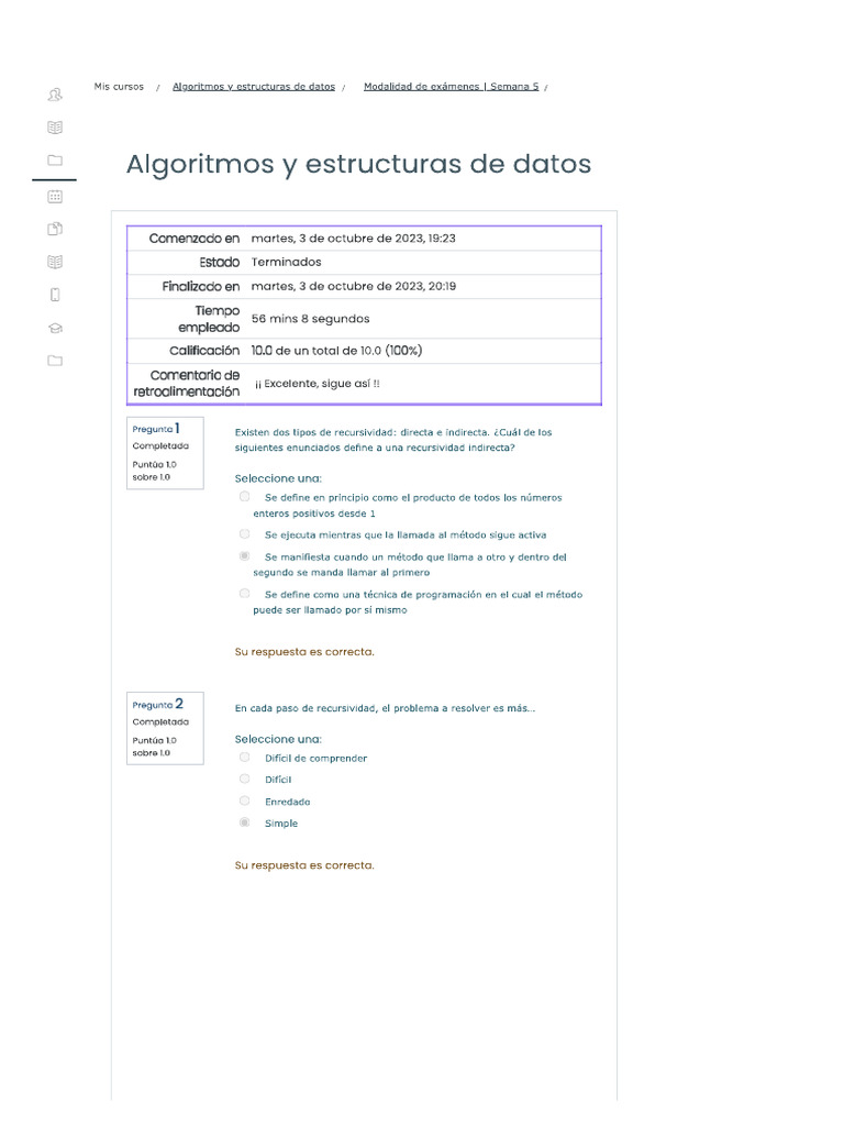 Algoritmos y Estructuras de Datos - Semana 5 | PDF